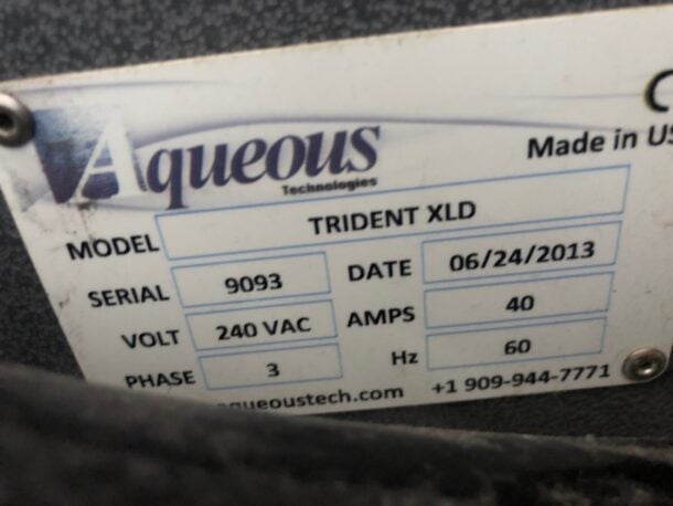 2013 Aqueous Tech Trident XLT Defluxer / Cleaner - Baja Bid LLC